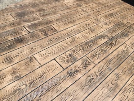 Stamped Concrete Wood Plank Texture - Great Plains Concrete